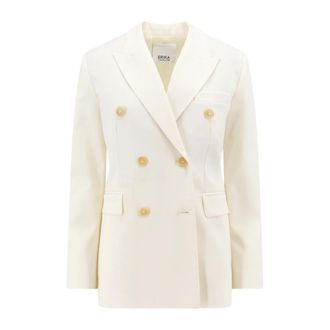 Erika Cavallini Semi Couture Doppelreihiger Wollblazer - - Jackets - Damen - Wei&szlig; - L