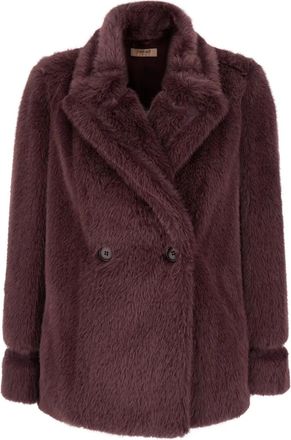 Twin-Set veste croisée en fourrure artificielle - Rouge