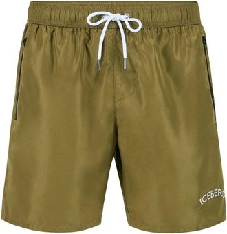 Iceberg Homme, Maillots de bain, Vert, Taille: 2XL Military Boxer Swim Shorts