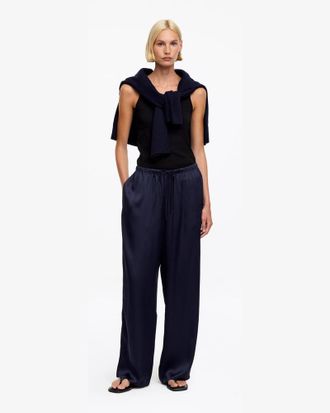 Arket Hose Aus Seidensatin -Blau