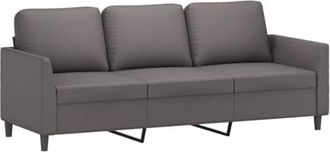 vidaXL Canap&eacute; &agrave; 3 Places, Si&egrave;ge avec Accoudoirs et Dossier, Canap&eacute; Rembourr&eacute; avec Oreillers, Meuble de Salon, Moderne, Gris Similicuir