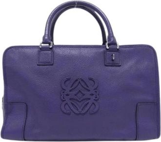Loewe Pre-owned Amazona Goatskin Handbag - Femme - Pre-owned - Violet - Taille: ONE Size