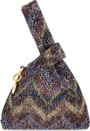 Missoni Femme, Sacs, Multicolore, Taille: ONE Size Sequin Zigzag Knot Top-Handle Bag