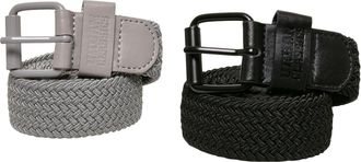 Urban Classics Unisex Elastic Belt Set G&uuml;rtel,, 2per pack Grau (blk/gry 00029), No Aplica| No Aplica| 694 (Herstellergr&ouml;&szlig;e: L/XL)