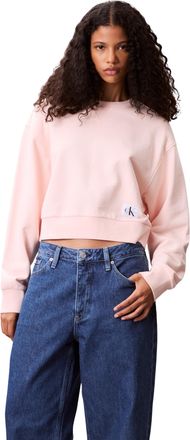 Calvin Klein Damen Sweatshirt Badge Logo Cropped, Rosa (Cloud Pink), XS