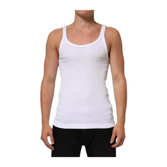 Dolce & Gabbana &Auml;rmelloses Rundhals-Tanktop-T-Shirt - - Tops - Herren - Wei&szlig; - 3XL