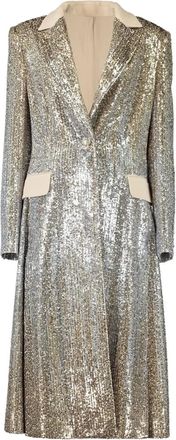 Elie Saab sequin-embroidered coat - Or