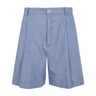 Polo Ralph Lauren Femme, Shorts, Bleu, Taille: 38 FR Pleated Wide-Leg Linen Blend Shorts