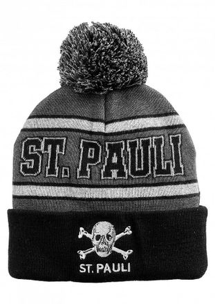 FC St. Pauli Totenkopf - Bommelm&uuml;tze schwarz/grau