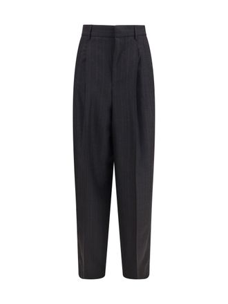 Ami Pleated Wool-Blend Trousers - Gray