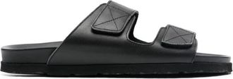 Palm Angels Homme, Chaussures, Noir, Taille: 39 EU Slides en Cuir avec Logo