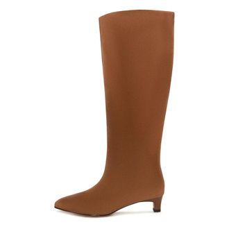 Cesare Gaspari Eleganter Wildleder Kniehoher Stiefel - Hellbraun - - Shoes - Damen - Braun - 38 EU