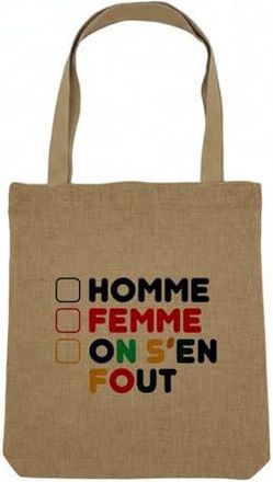 Fabulous Sac Shopping Tote Bag Aspect Lin - Homme Femme On sen Fout LGBTQ+ Trans Non-Binaire - Sac de Courses Toile Epaisse 360g Beige Naturel Cabas Port&eacute; Epau