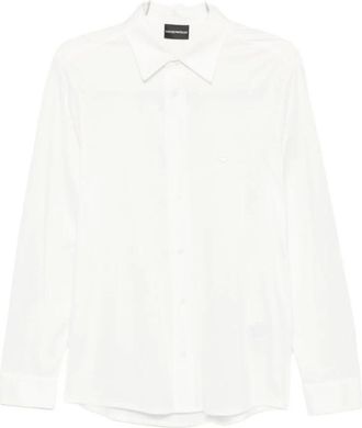 Emporio Armani Homme, Chemises, Blanc, Taille: M Chemise slim en jersey Lyocell m&eacute;lang&eacute;