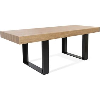 IDMarket Idmarket - Table à manger rectangle phoenix 8 personnes bois et noir 200 cm