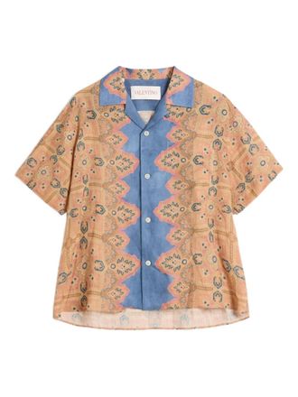 Valentino Garavani chemise bowling &agrave; imprim&eacute; Voyage Imaginaire - Tons neutres