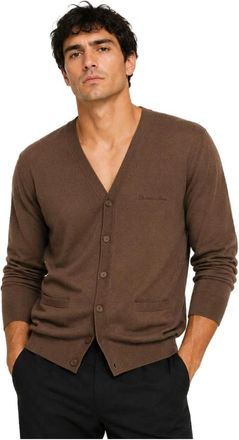 Dolce & Gabbana Homme, Pulls, Brun, Taille: M Cardigan en cachemire &agrave; manches longues