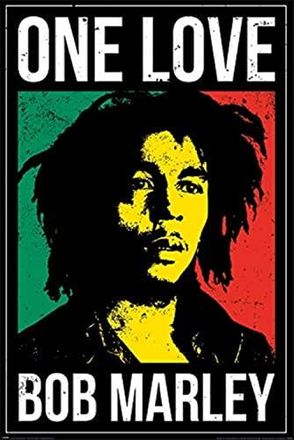 Bob Marley Erik - Poster Bob Marley One Love - Papier Glacé - 91x61cm