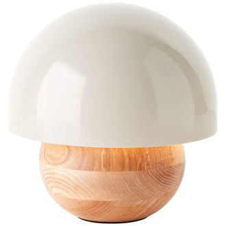Brilliant Nalam Tischleuchte 20cm holz hell/grau Metall/Holz Schnurzwischenschalter 1x D45, E14, 40 W, Geeignet für Tropfenlampe (nicht enthalten)