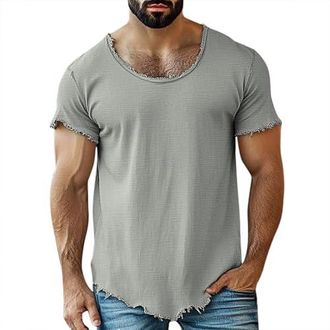 Generic Chemise en coton et lin pour homme - Chemisier dentra&icirc;nement en coton et station d&eacute;t&eacute; pour homme - D&eacute;bardeur sans manches en coton respirant et confor