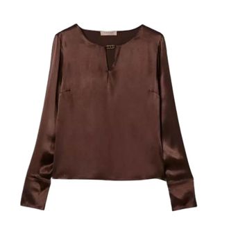 Twinset Rundhals-Shirt mit T-Schnalle - - Blouses & Shirts - Damen - Braun - M