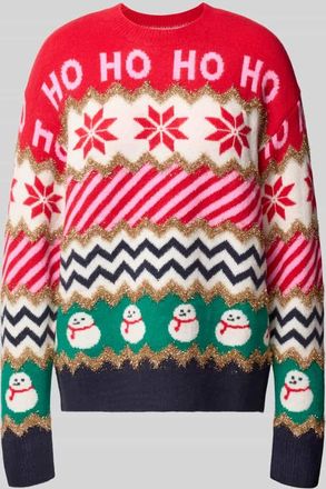 Christian Berg Strickpullover im Allover-Look mit Rundhalsausschnitt