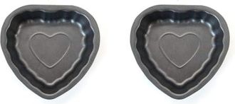 Zenker 2er Set Herzform Mini-Kuchenform Material Kohlenstoffstahl antihaftbeschichtet Temp. max 230 &deg;C Gr&ouml;&szlig;e 11 x 12,8 x 3 cm Linie Special Mini (Packung mit