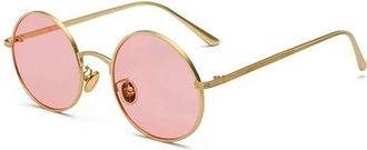 Generic Lunettes de soleil super rondes pour femmes et hommes verres UV400, rose, Taille unique