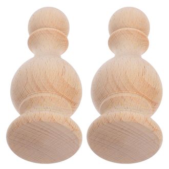 BESPORTBLE 2 St&uuml;ck Dekorative Massivholz Bettpfosten Endkappen Handgeschnitzte R&ouml;mische Holzs&auml;ulen Unbehandelte Gel&auml;nderaufs&auml;tze Vintage M&ouml;bel und Zaunspitzen f&uuml;