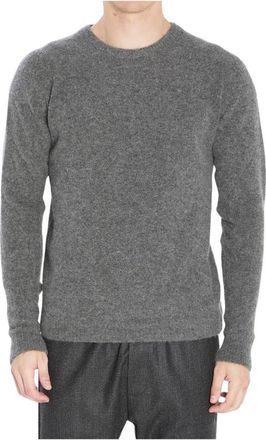 Roberto Collina Homme, Pulls, Gris, Taille: S Pull Classique Col Rond en Tricot