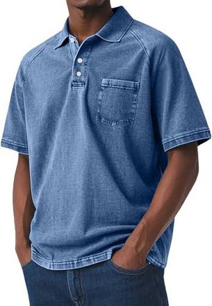 Generic Polo pour homme adulte, hauts d&eacute;t&eacute; surdimensionn&eacute;s &agrave; manches courtes, t-shirts d&eacute;lav&eacute;s pour homme, grand et grand, polo de travail, polo de golf, t-sh