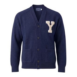 CHESAPEAKE'S Homme, Pulls, Bleu, Taille: L Cardigan en Laine Varsity Ivy