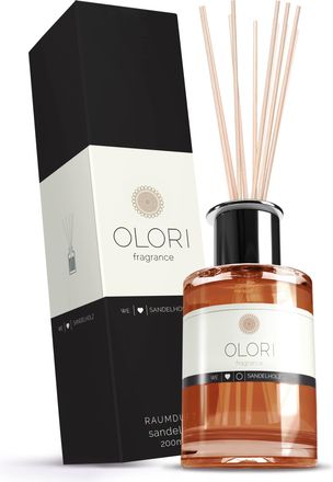 Olori Duft&ouml;l Sandelholz - Diffuser mit St&auml;bchen - Raumduft mit &auml;therischen &Ouml;len erdig, warm, holzig, sinnlich - 100% Nat&uuml;rlich & Rein - Lufterfrischer mit D