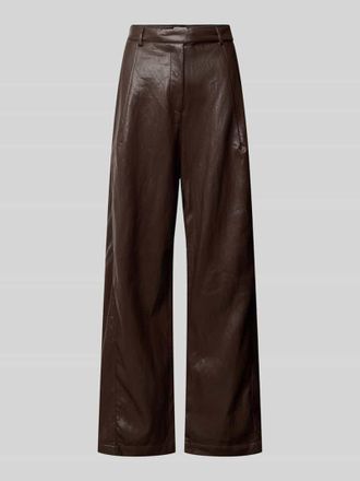 Jake*s Casual Wide Leg Kunstlederhose mit G&uuml;rtelschlaufen