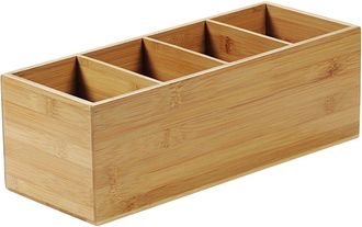 KESPER 70850 Besteckkasten 4-fach aus FSC-zertifiziertem Bambus/Besteckhalter/Box
