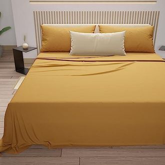 Petti Artigiani Italiani Bettw&auml;sche f&uuml;r franz&ouml;sisches Bett, Bettw&auml;sche-Set f&uuml;r franz&ouml;sisches Bett, Spannbettlaken mit Ecken, Bettlaken und Kissenbez&uuml;gen, 100% Made in Italy