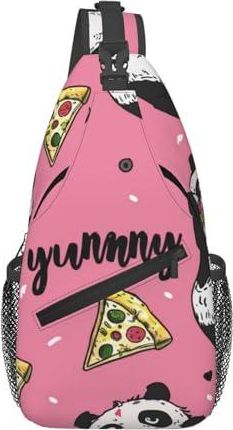 Generic The Panda Is Eating Pizza Sac &agrave; bandouli&egrave;re de voyage Sac &agrave; dos &agrave; bandouli&egrave;re pour homme Sac &agrave; dos de randonn&eacute;e