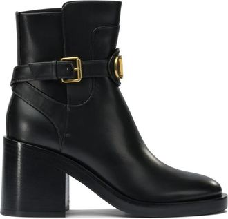 Valentino Garavani Stiefel - Vlogo Signature 70Mm Ankle Boots - Gr. 37,5 (EU) - in Schwarz - f&uuml;r Damen