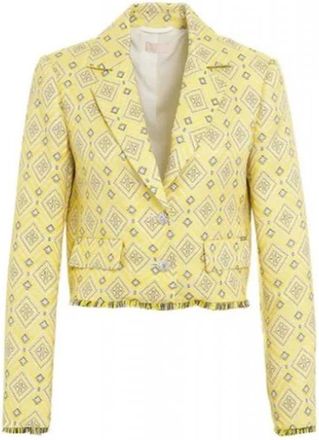 Liu Jo Femme, Vestes, Jaune, Taille: 38 FR Ma4124T3917 Veste Jacquard