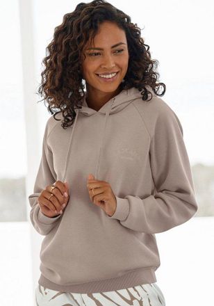 Lascana Kapuzensweatshirt mit Logostickerei, Loungewear