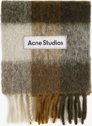 Acne Studios Echarpe Large Check en alpaga, laine et mohair m&eacute;lang&eacute;s