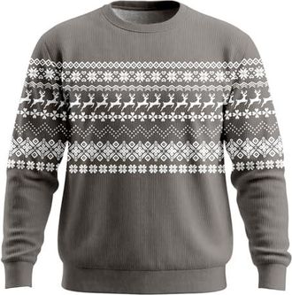 Generic Pull d&eacute;contract&eacute; &agrave; Manches Longues et col Ras du Cou en Maille c&ocirc;tel&eacute;e, Doux et Confortable, id&eacute;al pour Les f&ecirc;tes et au Quotidien. (Grey, XXXL) p