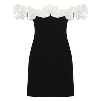 Rotate Rotate Birger Christensen, Femme, Robes, Noir, Taille: 36 FR Straight Neck Dress