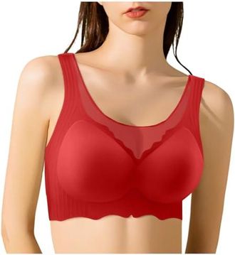 Generic Soutien-gorge de maternit&eacute; solide &agrave; bouton ouvert pour femme - Pour lallaitement - Confortable - Fin - 2026, Rouge, 68