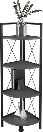 VCM Holz Metall Eckregal Aufbewahrung Stand Regal Bücherregal Deko Bücher Standregal Insasi 4