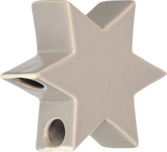 ASA Xmas Weihnachtsstern aus Porzellan in der Farbe Warm Grey, Ma&szlig;e: 11cm x 11cm x 3,5cm, 6110048