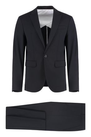 Dsquared2 Mens Two-Piece Suit Black Virgin Wool Suits
