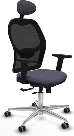 Piqueras y Crespo Jorquera Stuhl mit Lendenwirbelst&uuml;tze mit 2D-Armlehnen und festem Kopfteil, ausgestattet mit Syncro/Traslack und eingespritztem Schaumstoff, Rollen vo