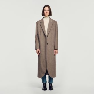 Sandro Manteau long en laine double face