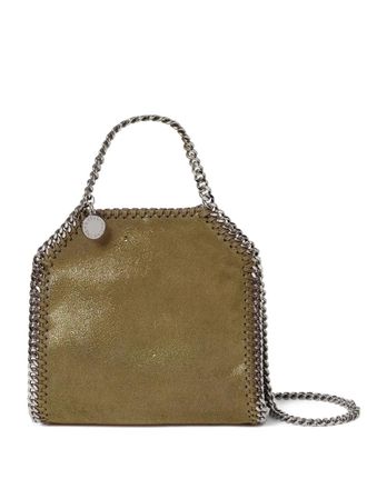 Stella McCartney mini sac cabas métallisé Falabella à détail de chaîne - Vert